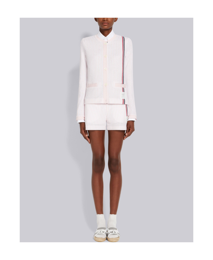 THOM BROWNE Thom Browne RWB Stripe Knitted Cotton Shorts
